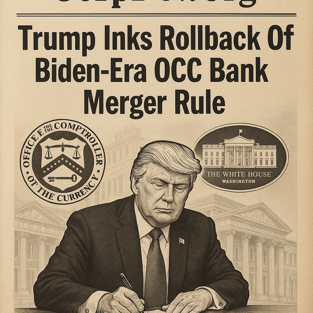 Trump Inks Rollback Of Biden-Era OCC Bank Merger Rule - CorpDev.Org